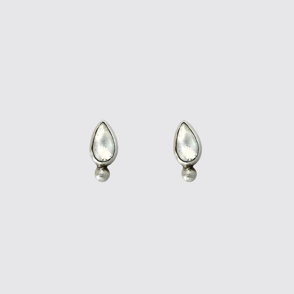 Teeny Tiny Shiny Tear Drop And Ball Stud - EJ2064 – Jane Diaz NY