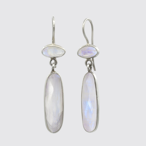 Long Skinny Organic Shaped Faceted Stone Drops- EJ2083 – Jane Diaz NY