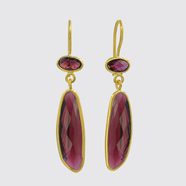 Long Skinny Organic Shaped Faceted Stone Drops- EJ2083 – Jane Diaz NY